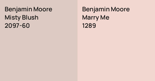 Benjamin Moore Misty Blush vs. Benjamin Moore Marry Me comparison