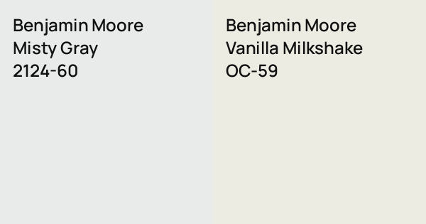 Benjamin Moore Misty Gray vs. Benjamin Moore Vanilla Milkshake comparison