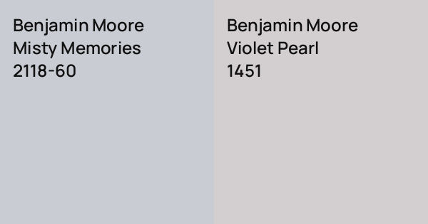 Benjamin Moore Misty Memories vs. Benjamin Moore Violet Pearl comparison