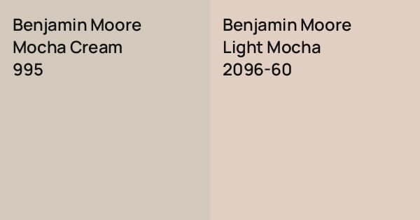 Benjamin Moore Mocha Cream vs. Benjamin Moore Light Mocha comparison