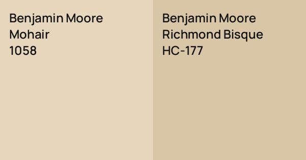 Benjamin Moore Mohair vs. Benjamin Moore Richmond Bisque comparison