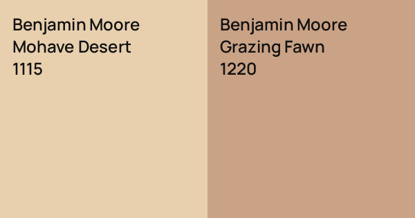 Benjamin Moore Mohave Desert vs. Benjamin Moore Grazing Fawn comparison