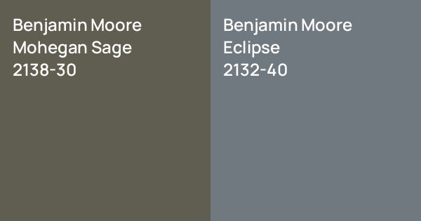 Benjamin Moore Mohegan Sage vs. Benjamin Moore Eclipse comparison