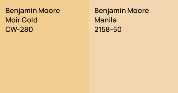 Benjamin Moore Moir Gold vs. Benjamin Moore Manila comparison