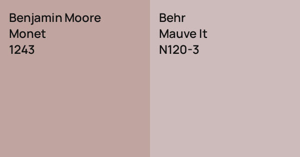 Benjamin Moore Monet vs. Behr Mauve It comparison