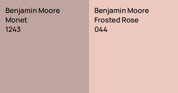 Benjamin Moore Monet vs. Benjamin Moore Frosted Rose comparison