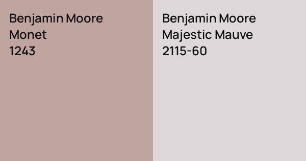 Benjamin Moore Monet vs. Benjamin Moore Majestic Mauve comparison