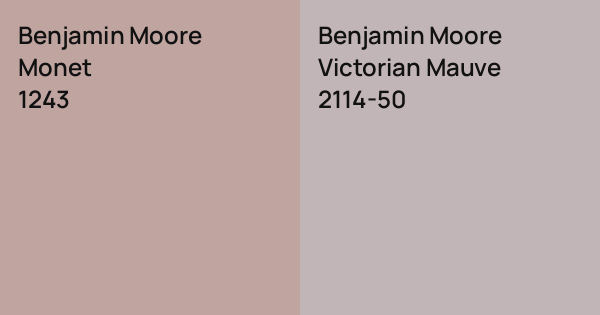 Benjamin Moore Monet vs. Benjamin Moore Victorian Mauve comparison