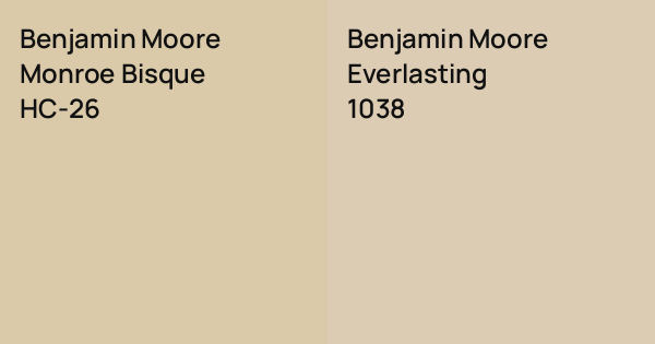 Benjamin Moore Monroe Bisque vs. Benjamin Moore Everlasting comparison