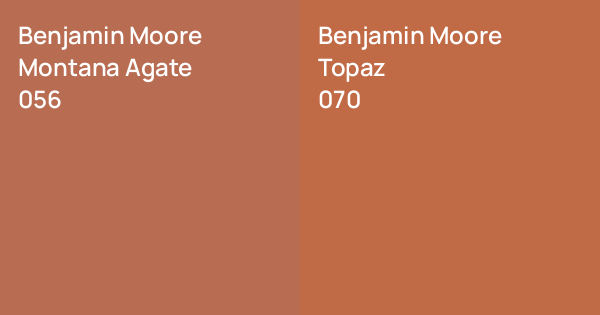 Benjamin Moore Montana Agate vs. Benjamin Moore Topaz comparison