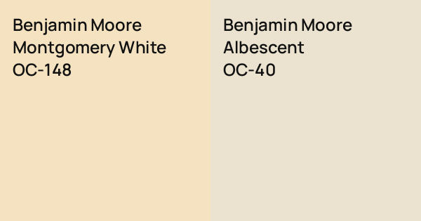 Benjamin Moore Montgomery White vs. Benjamin Moore Albescent comparison