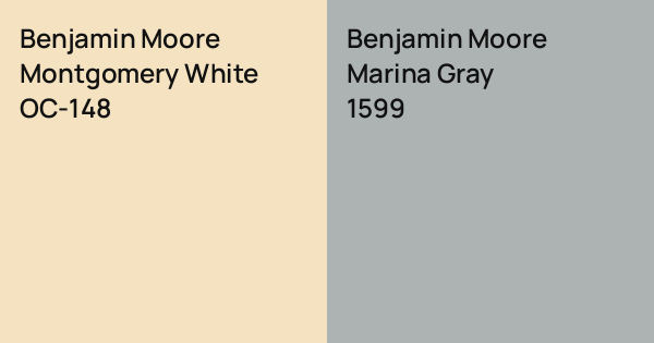 Benjamin Moore Montgomery White vs. Benjamin Moore Marina Gray comparison