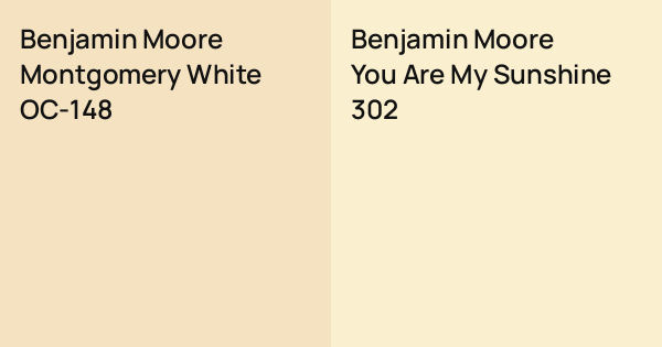 Benjamin Moore Montgomery White vs. Benjamin Moore You Are My Sunshine ...
