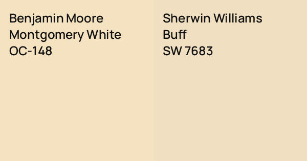 Benjamin Moore Montgomery White vs. Sherwin Williams Buff comparison