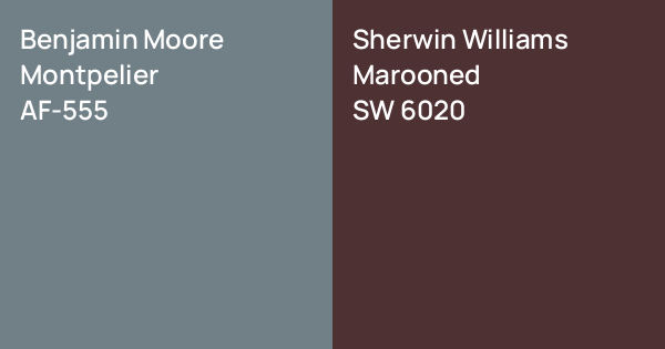 Benjamin Moore Montpelier vs. Sherwin Williams Marooned comparison