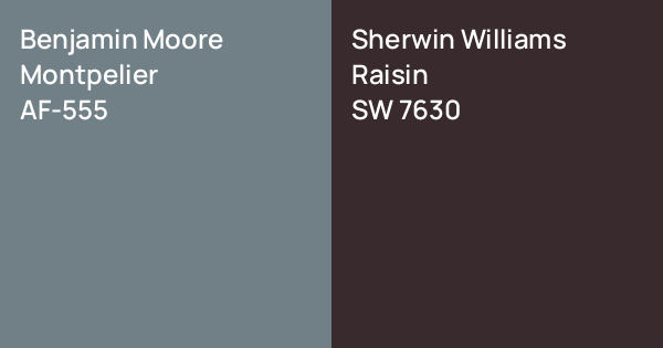Benjamin Moore Montpelier vs. Sherwin Williams Raisin comparison