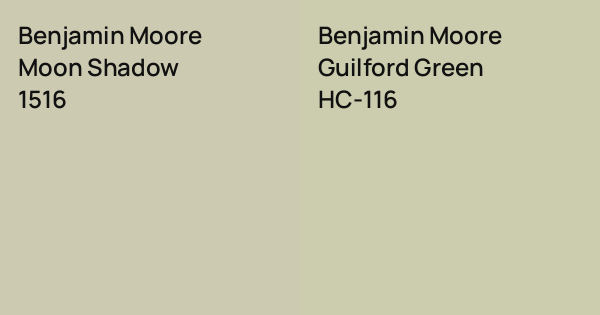 Benjamin Moore Moon Shadow vs. Benjamin Moore Guilford Green comparison