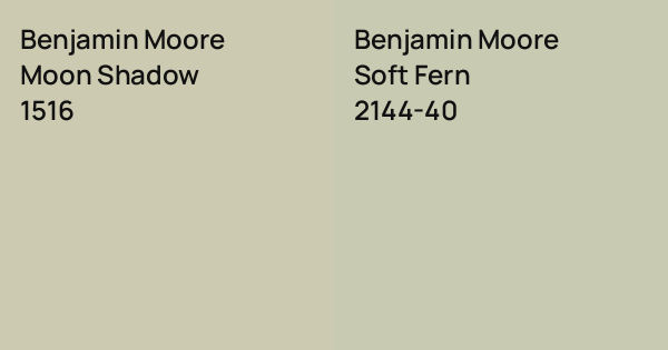 Benjamin Moore Moon Shadow vs. Benjamin Moore Soft Fern comparison