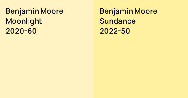 Benjamin Moore Moonlight vs. Benjamin Moore Sundance comparison