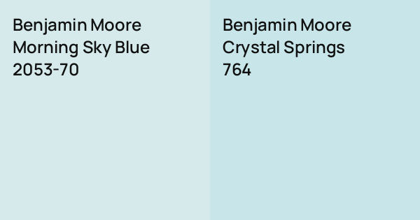 Benjamin Moore Morning Sky Blue vs. Benjamin Moore Crystal Springs ...