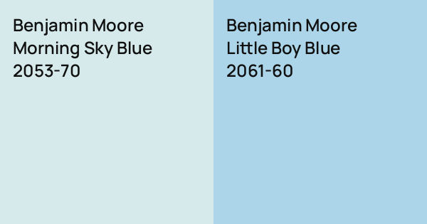 Benjamin Moore Morning Sky Blue vs. Benjamin Moore Little Boy Blue ...