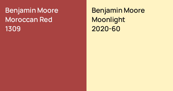 Benjamin Moore Moroccan Red vs. Benjamin Moore Moonlight comparison