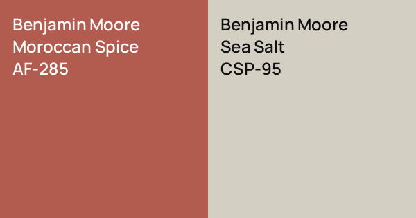Benjamin Moore Moroccan Spice vs. Benjamin Moore Sea Salt comparison