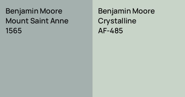 Benjamin Moore Mount Saint Anne vs. Benjamin Moore Crystalline comparison