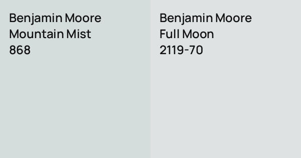 Benjamin Moore Mountain Mist vs. Benjamin Moore Full Moon comparison