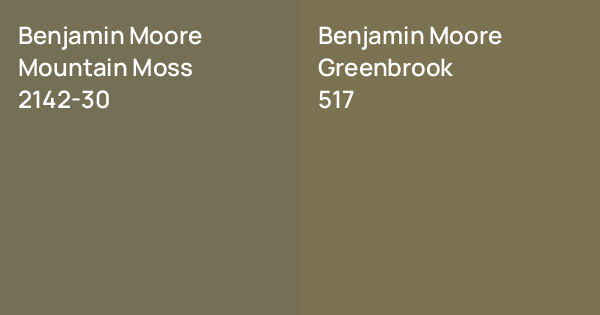 Benjamin Moore Mountain Moss vs. Benjamin Moore Greenbrook comparison