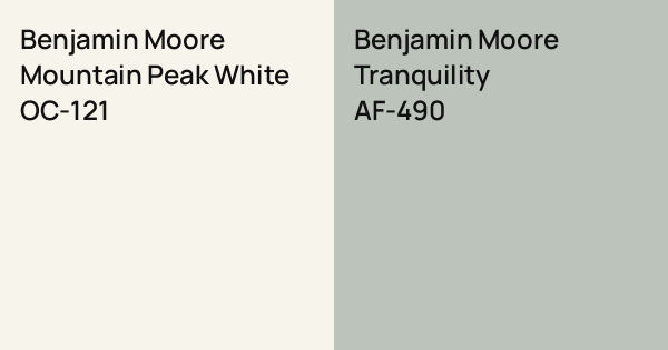 Benjamin Moore Mountain Peak White vs. Benjamin Moore Tranquility ...