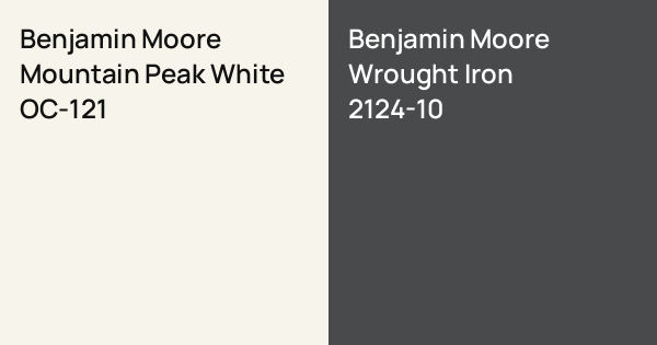 Benjamin Moore Mountain Peak White vs. Benjamin Moore Wrought Iron ...