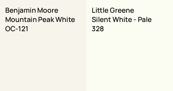 Benjamin Moore Mountain Peak White vs. Little Greene Silent White ...
