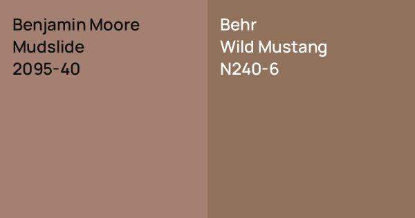 Benjamin Moore Mudslide vs. Behr Wild Mustang comparison
