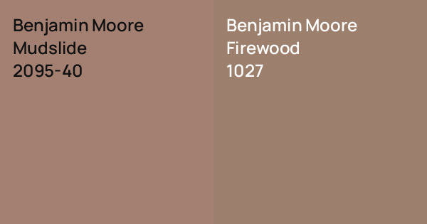 Benjamin Moore Mudslide vs. Benjamin Moore Firewood comparison