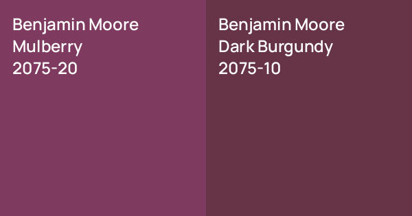 Benjamin Moore Mulberry vs. Benjamin Moore Dark Burgundy comparison