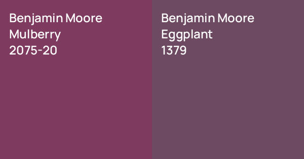 Benjamin Moore Mulberry vs. Benjamin Moore Eggplant comparison