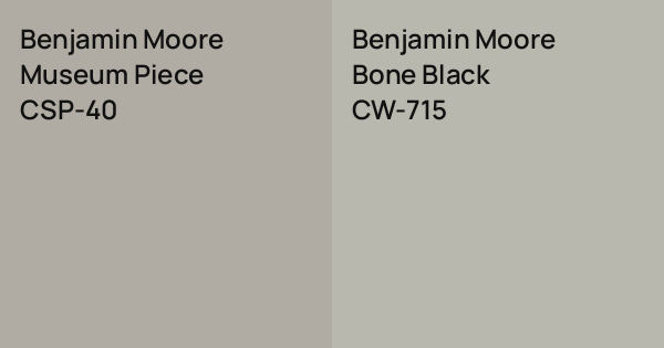 Benjamin Moore Museum Piece vs. Benjamin Moore Bone Black comparison