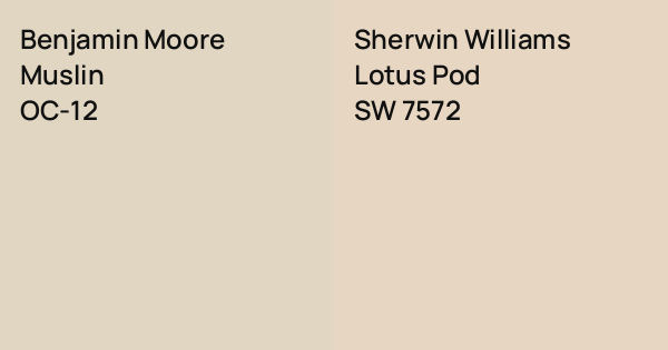 Benjamin Moore Muslin vs. Sherwin Williams Lotus Pod comparison