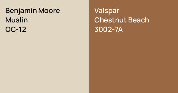 Benjamin Moore Muslin vs. Valspar Chestnut Beach comparison