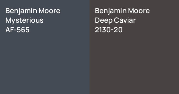 Benjamin Moore Mysterious vs. Benjamin Moore Deep Caviar comparison