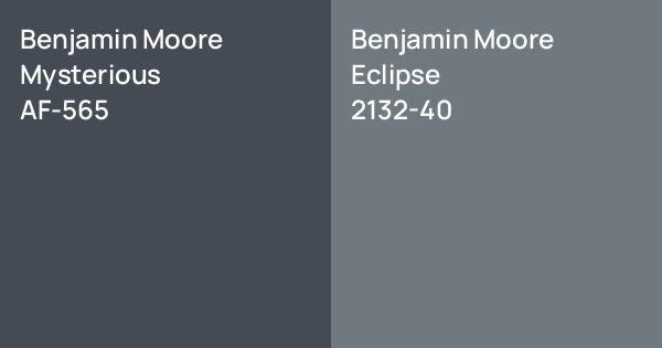 Benjamin Moore Mysterious vs. Benjamin Moore Eclipse comparison