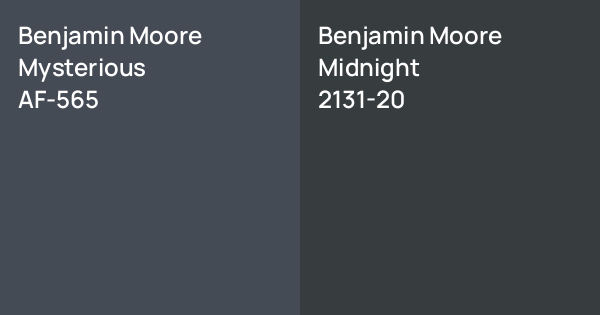Benjamin Moore Mysterious vs. Benjamin Moore Midnight comparison