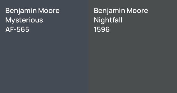 Benjamin Moore Mysterious vs. Benjamin Moore Nightfall comparison