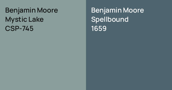 Benjamin Moore Mystic Lake vs. Benjamin Moore Spellbound comparison