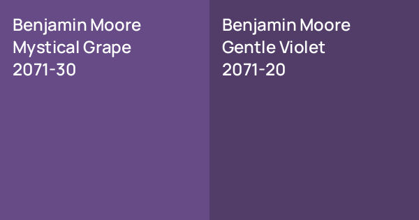 Benjamin Moore Mystical Grape vs. Benjamin Moore Gentle Violet comparison