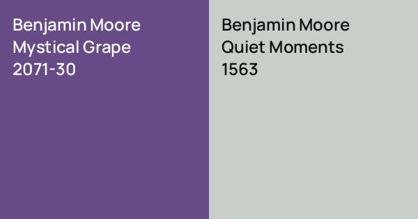 Benjamin Moore Mystical Grape vs. Benjamin Moore Quiet Moments comparison