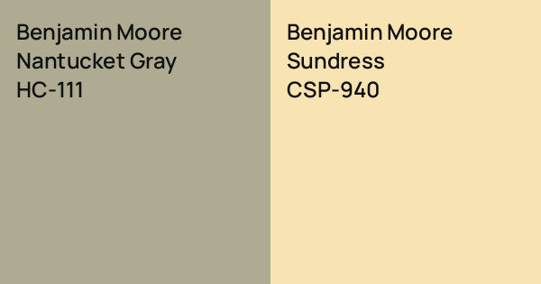 Benjamin Moore Nantucket Gray vs. Benjamin Moore Sundress comparison