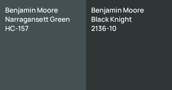Benjamin Moore Narragansett Green vs. Benjamin Moore Black Knight ...