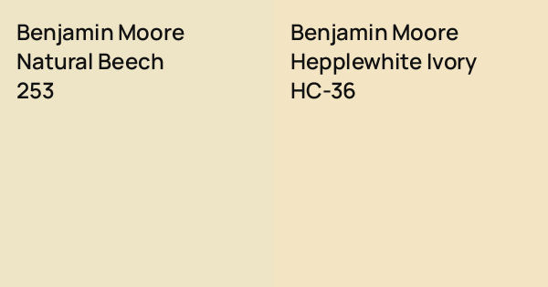 Benjamin Moore Natural Beech vs. Benjamin Moore Hepplewhite Ivory ...